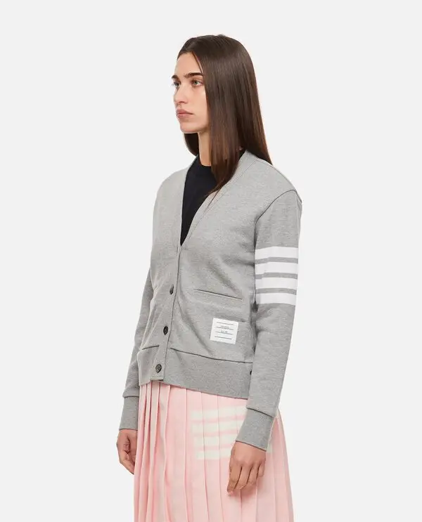 Thom Browne Cotton Cardigan With Striped Detail