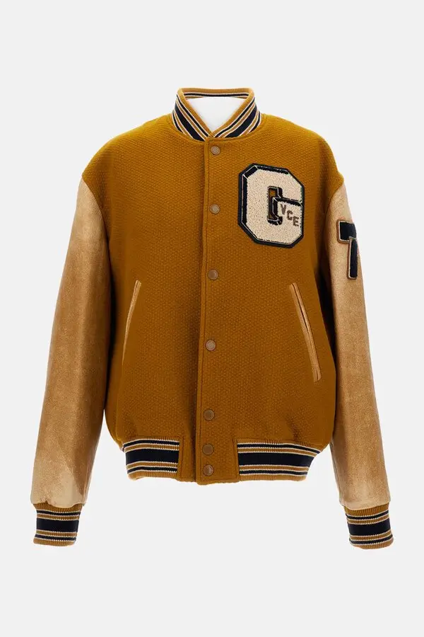 GOLDEN GOOSE Football-style Leather Jacket