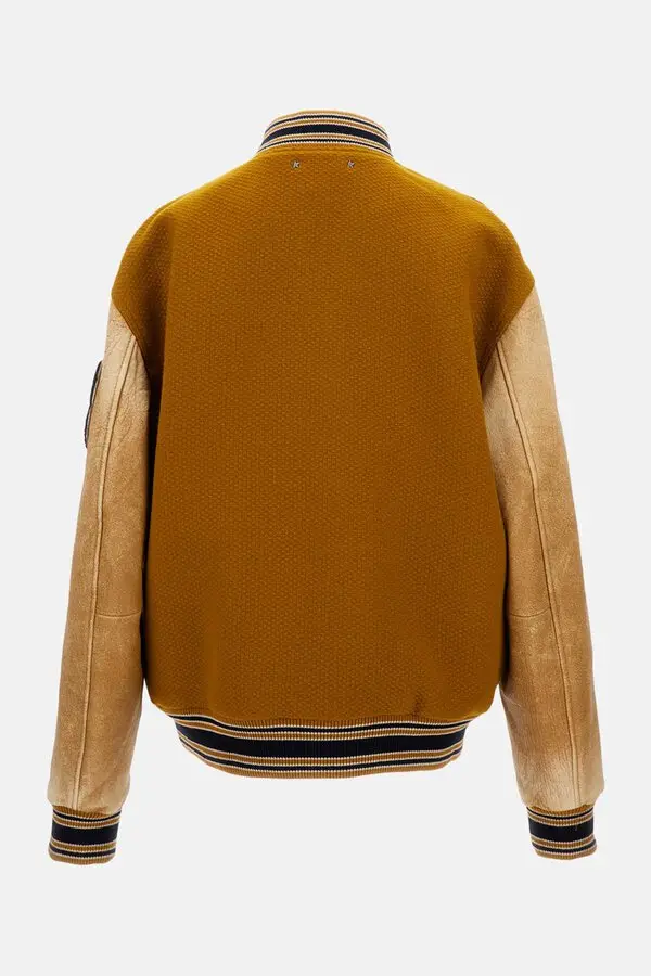 GOLDEN GOOSE Football-style Leather Jacket