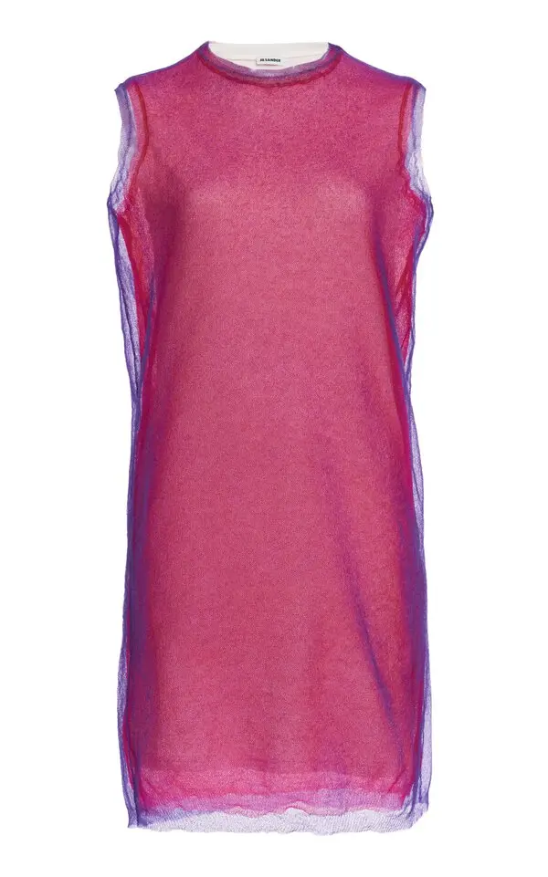 JIL SANDER Double-layered Sheer Mini Dress - Red