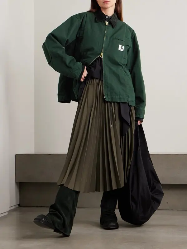 Sacai Carhartt Wip Duck Cotton-Canvas Jacket - Green | Editorialist