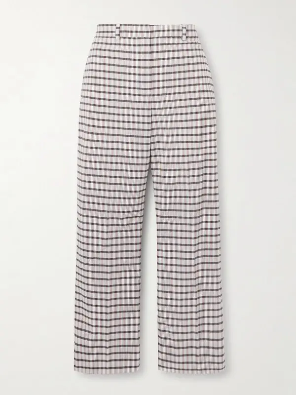 Tory Burch Checked Canvas Straight-leg Golf Pants