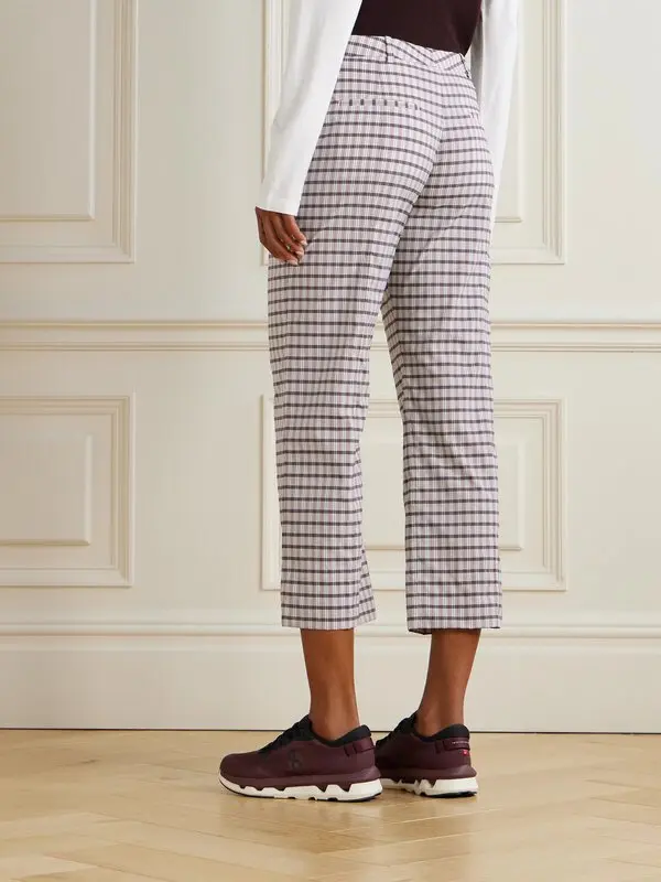 Tory Burch Checked Canvas Straight-leg Golf Pants