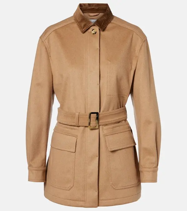 Max Mara Leva Belted Camel Hair Jacket - Beige