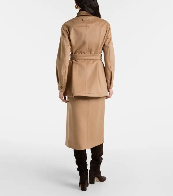 Max Mara Leva Belted Camel Hair Jacket