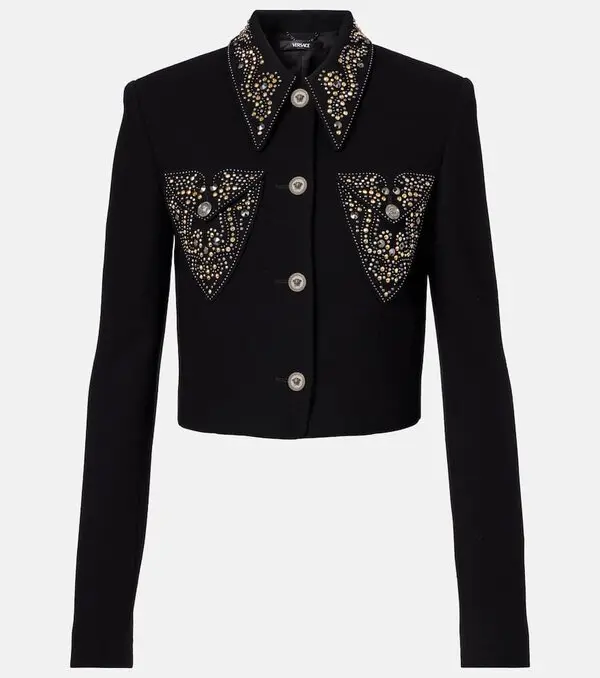 Versace Studded Wool-blend Jacket