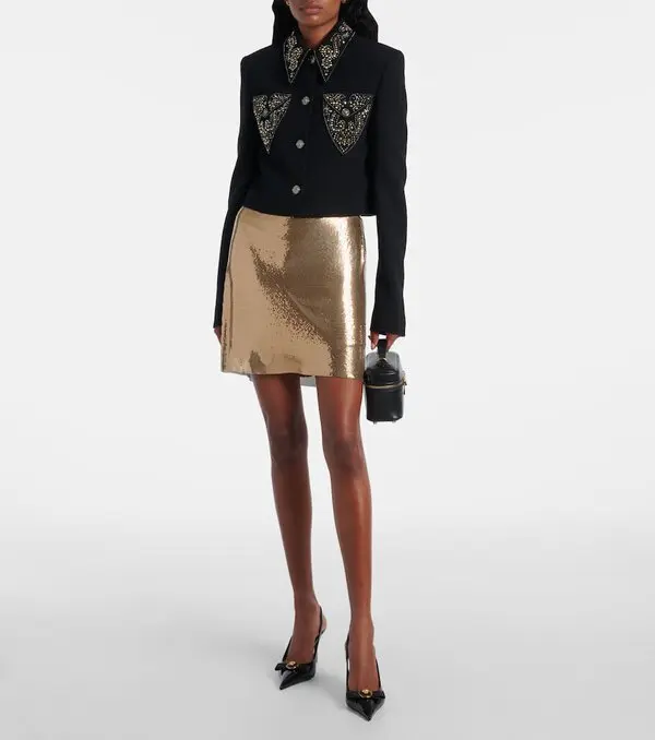 Versace Studded Wool-blend Jacket