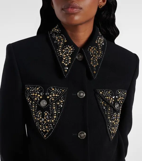 Versace Studded Wool-blend Jacket