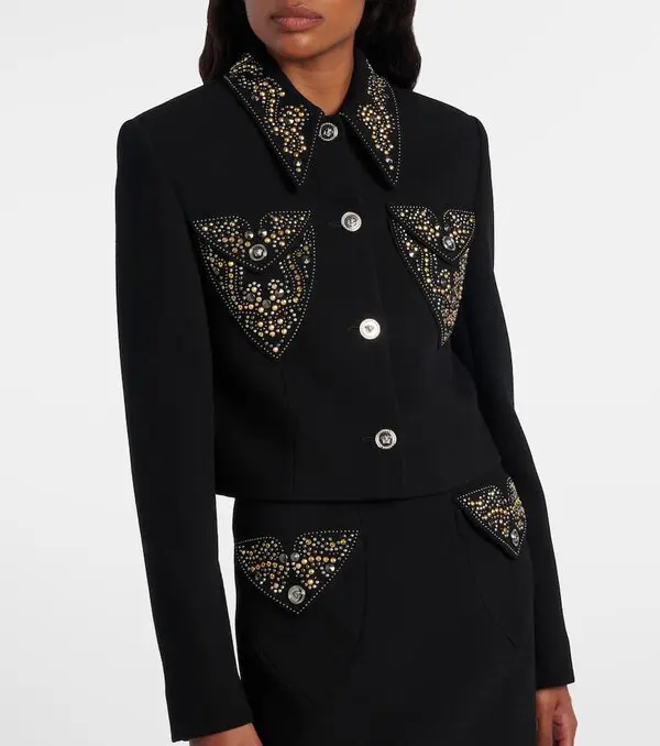 Versace Studded Wool-blend Jacket