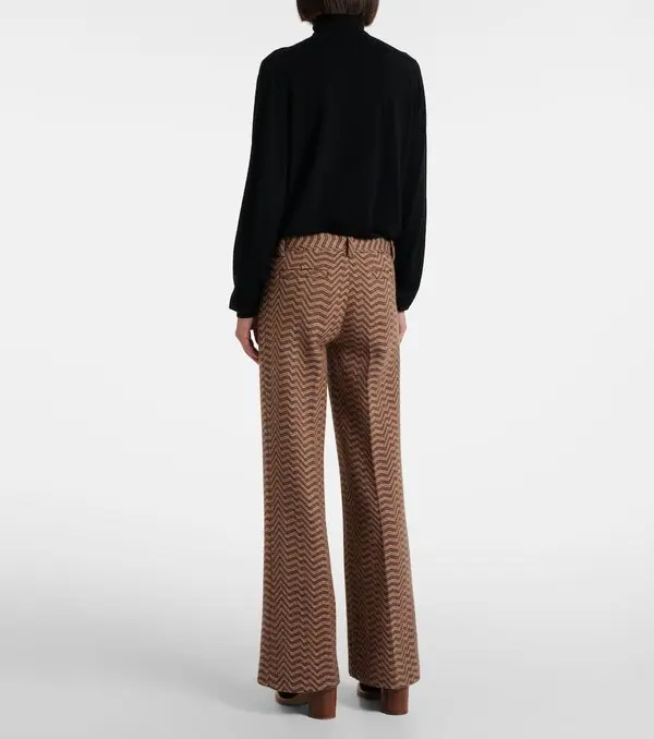 Missoni Zigzag Low-rise Bootcut Pants - Beige