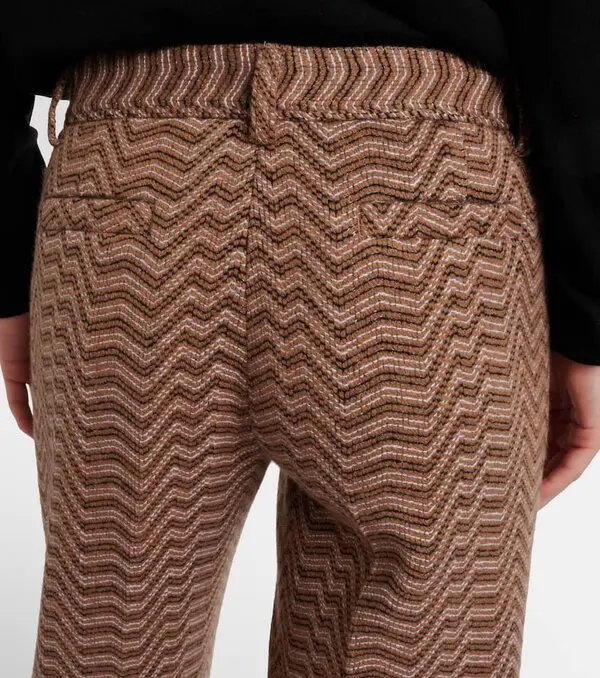 Missoni Zigzag Low-rise Bootcut Pants - Beige