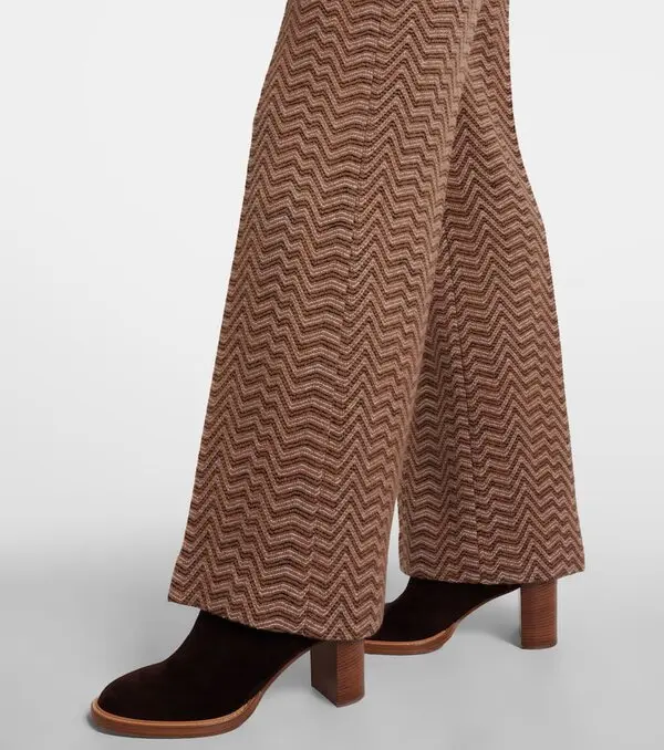 Missoni Zigzag Low-rise Bootcut Pants - Beige