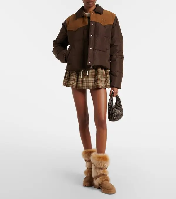 GIANVITO ROSSI Maverick Suede And Shearling Biker Boots