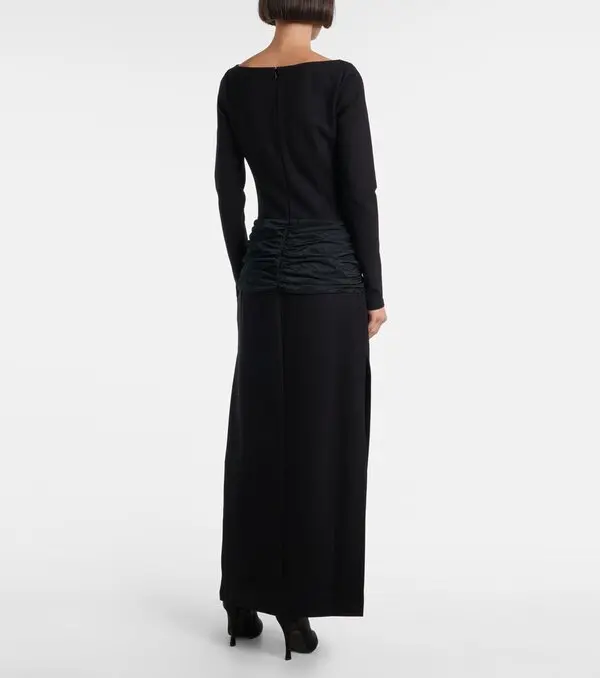 Staud Holland Draped Maxi Dress - Black