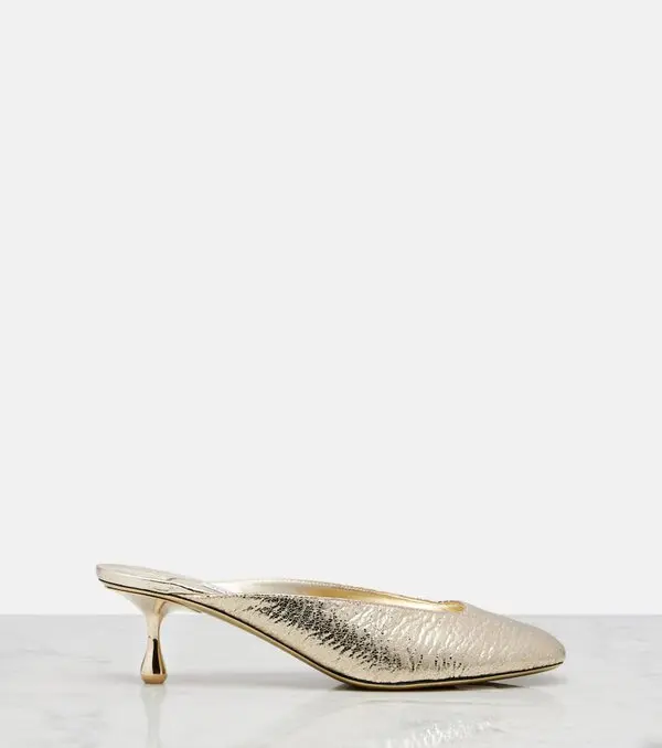 JIMMY CHOO Pixie 50 Metallic Mules