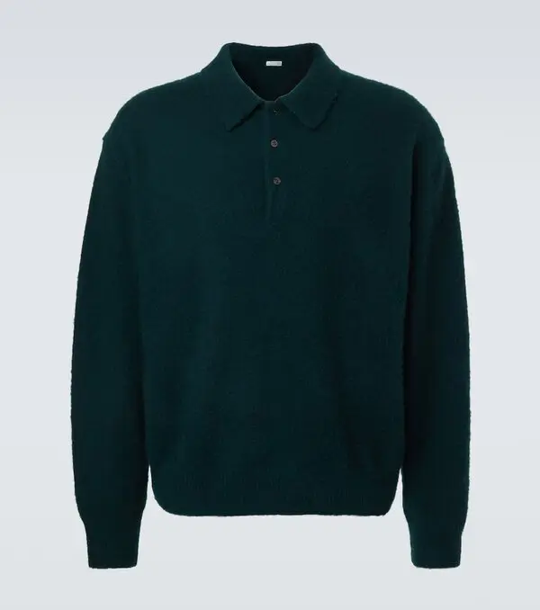 A.PRESSE Cashmere Polo Sweater - Green