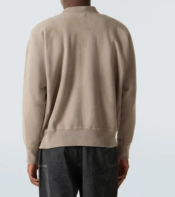 A.PRESSE Cotton Jersey Half-zip Sweatshirt