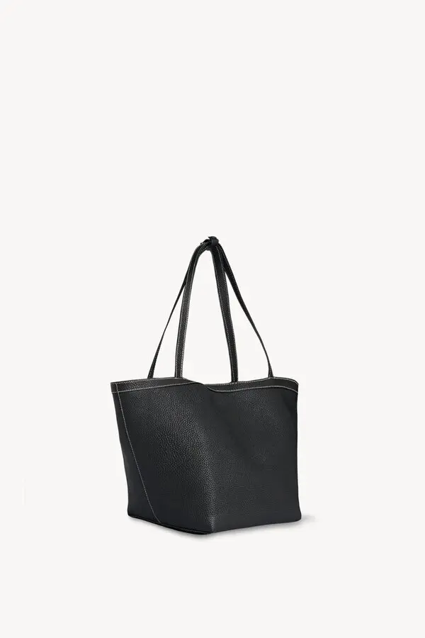 THE ROW Park Tote Three Stitch Bag - Black / Ecru