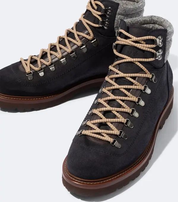 Brunello Cucinelli Suede Lace-up Boots - Blue