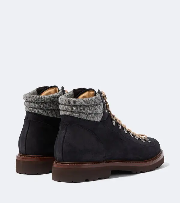 Brunello Cucinelli Suede Lace-up Boots - Blue