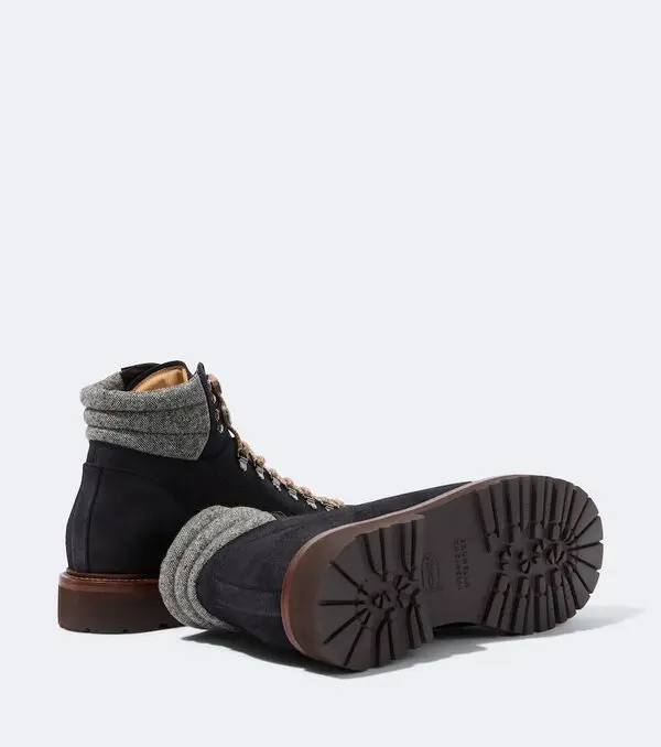 Brunello Cucinelli Suede Lace-up Boots - Blue