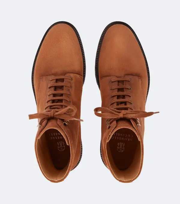 Brunello Cucinelli Suede Lace-up Ankle Boots - Brown