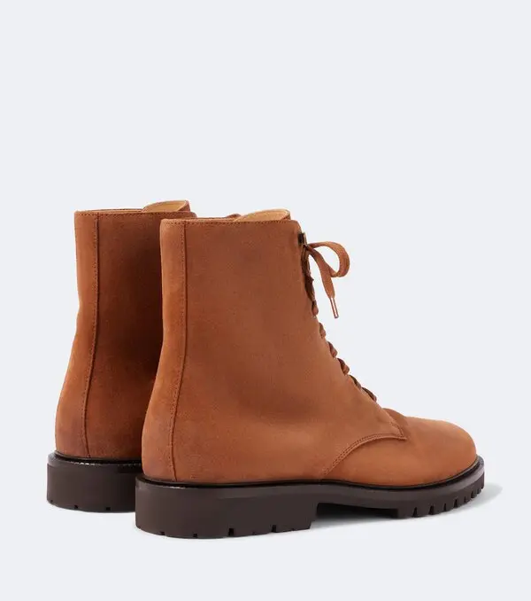 Brunello Cucinelli Suede Lace-up Ankle Boots - Brown