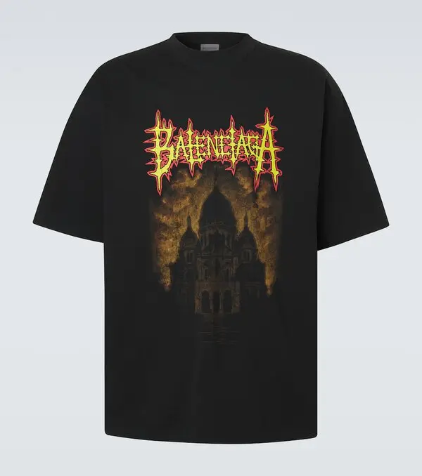 Balenciaga Printed Cotton Jersey T-shirt - Multicoloured