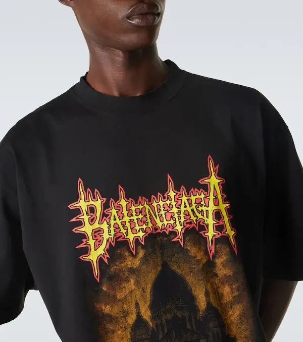 Balenciaga Printed Cotton Jersey T-shirt - Multicoloured