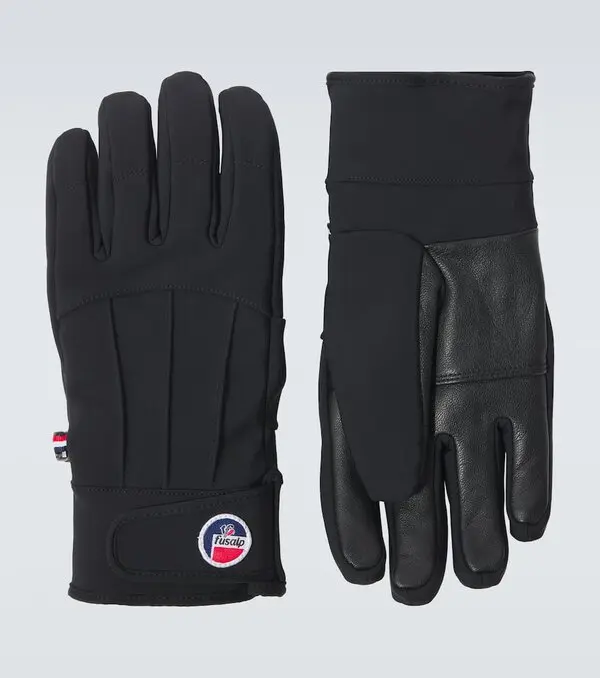Fusalp Glacier Leather-trimmed Ski Gloves - Black