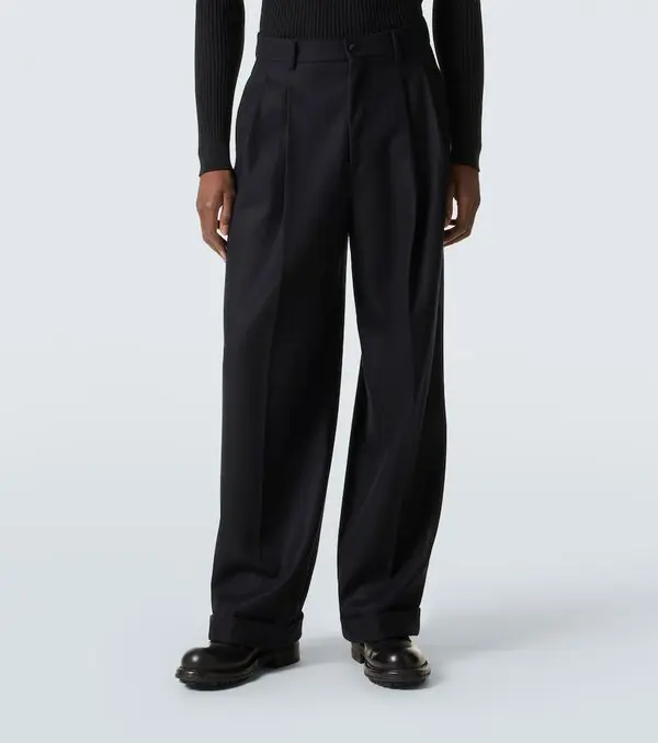 Dolce & Gabbana Virgin Wool Wide-leg Pants