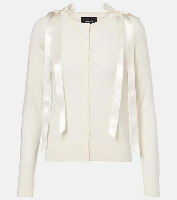 Simone Rocha Wool And Silk Cardigan - White