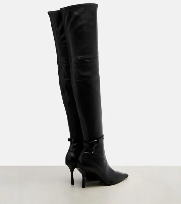 JIMMY CHOO Camie 85 Leather Over-the-knee Boots - Black