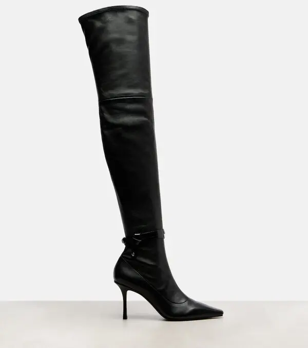 JIMMY CHOO Camie 85 Leather Over-the-knee Boots - Black