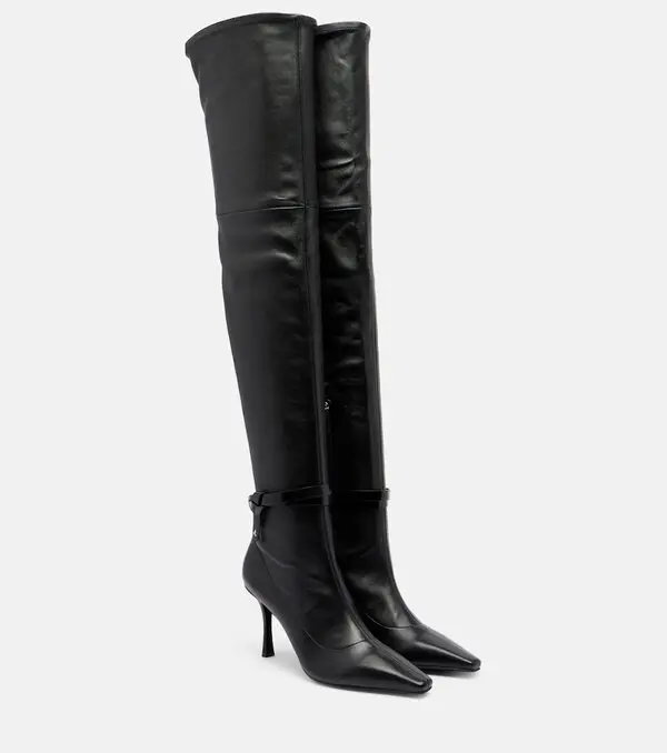 JIMMY CHOO Camie 85 Leather Over-the-knee Boots - Black