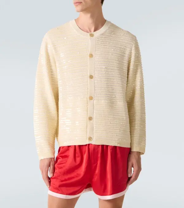 BODE Sequin Embellished Wool Cardigan