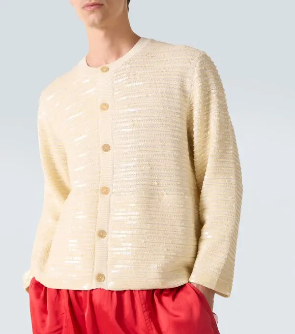 BODE Sequin Embellished Wool Cardigan
