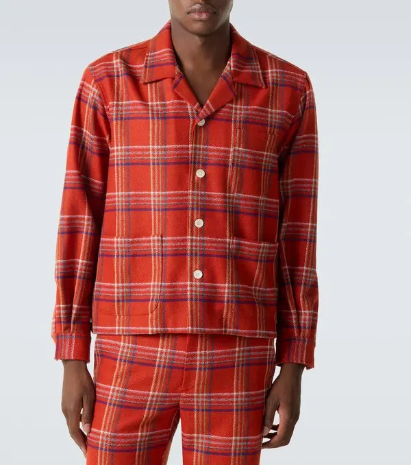 BODE Gable Plaid Wool Flannel Overshirt