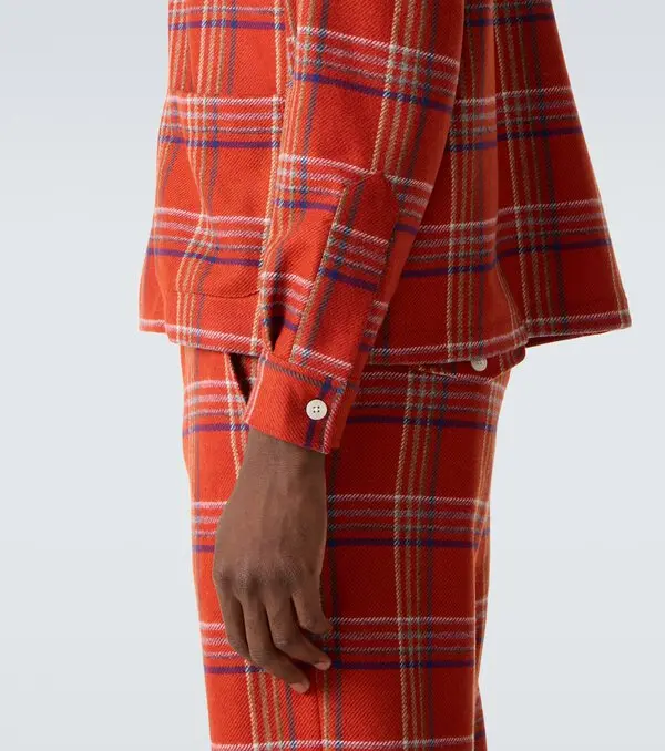 BODE Gable Plaid Wool Flannel Overshirt