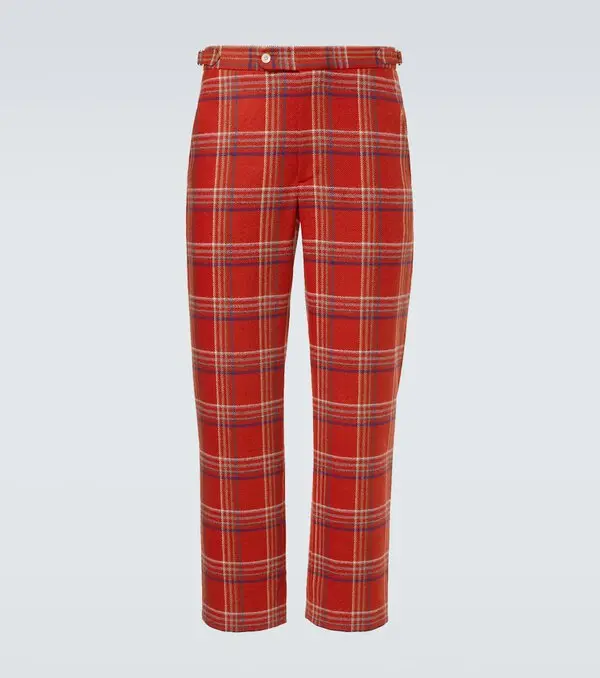 BODE Gable Plaid Wool Flannel Straight Pants