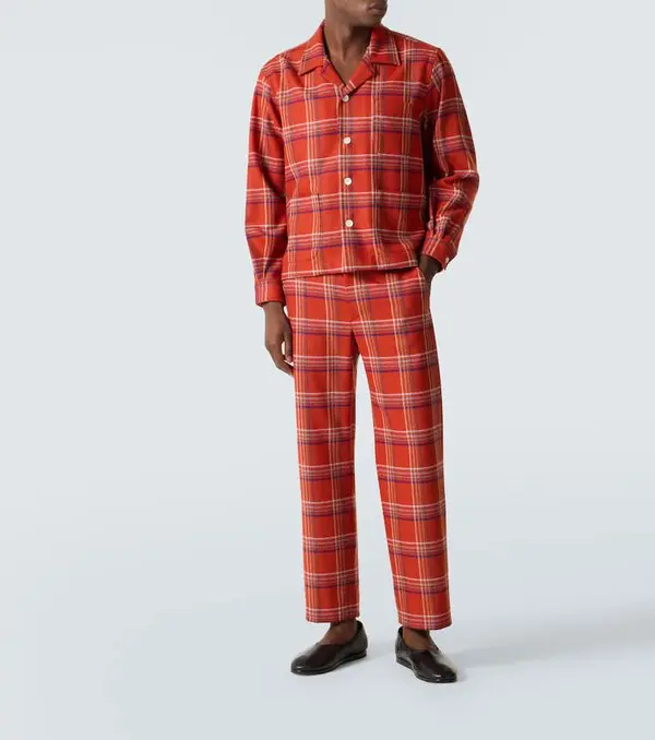 BODE Gable Plaid Wool Flannel Straight Pants