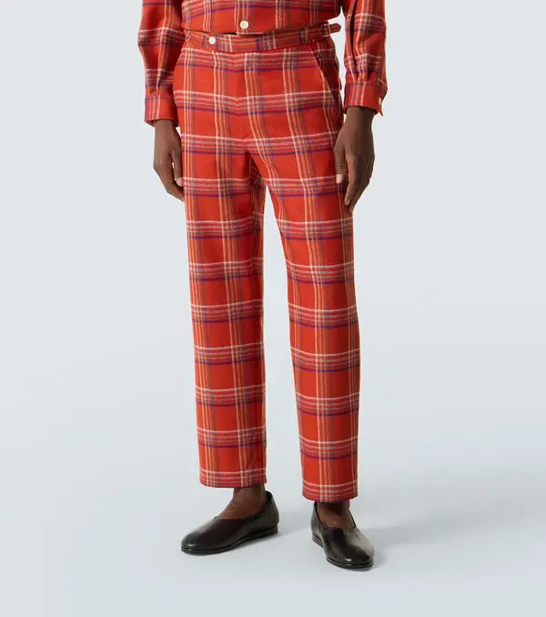 BODE Gable Plaid Wool Flannel Straight Pants