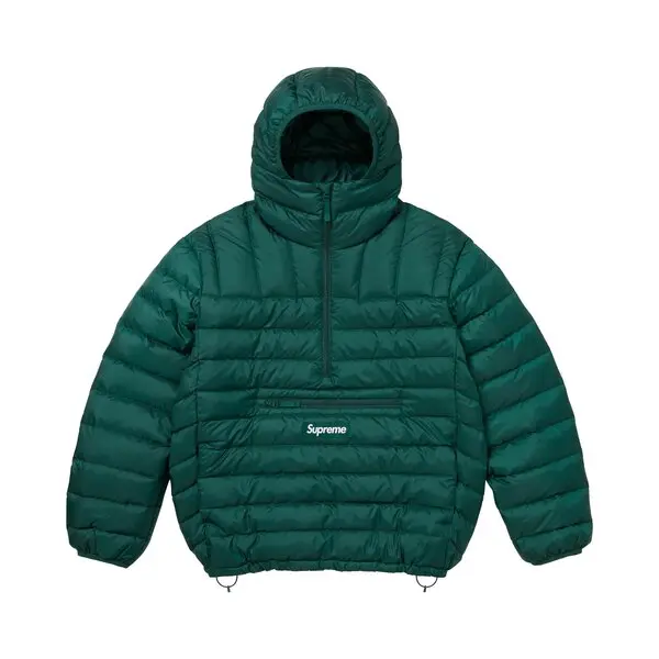 Supreme Micro Down Half Zip Hooded Pullover - Green