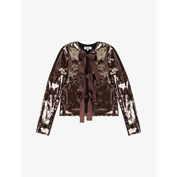 RO&ZO Sequin-embellished Jacket With Bow Detail