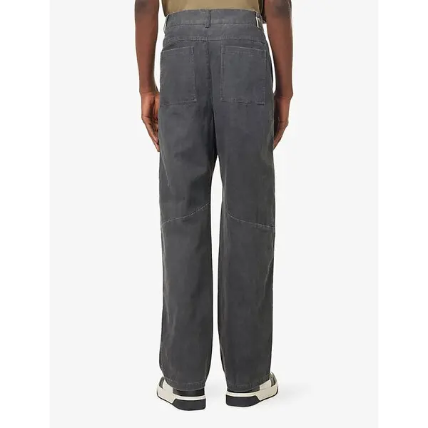 REPRESENT Workwear Wide-leg Cotton Trousers - Washed Black