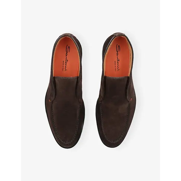 Santoni Detroit Rocca Suede Loafers