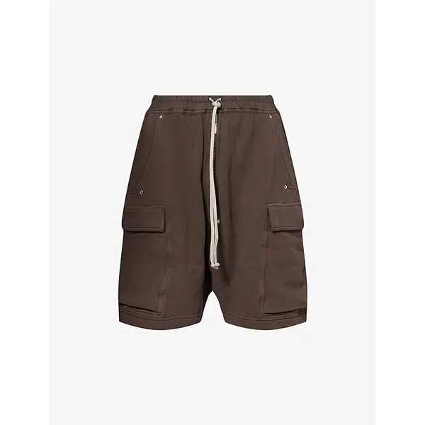 Rick Owens Cargobela Drawstring Cotton-jersey Shorts