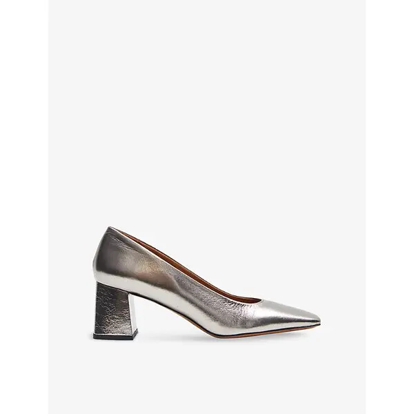 JOSEPH Metallic Leather Heeled Pumps