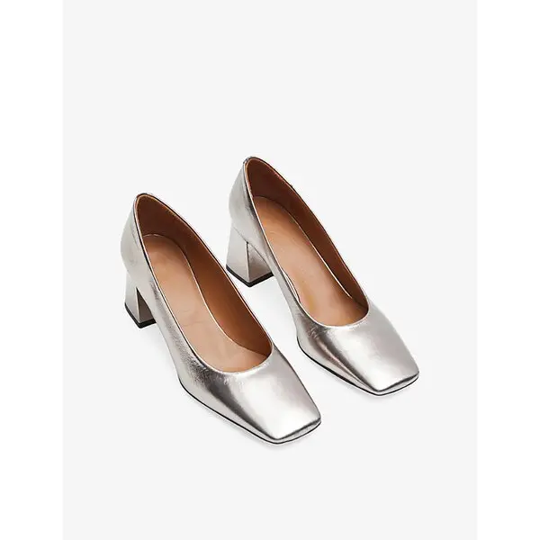 JOSEPH Metallic Leather Heeled Pumps