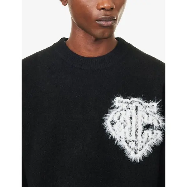 THE COUTURE CLUB Fluffy Emblem Knitted Jumper
